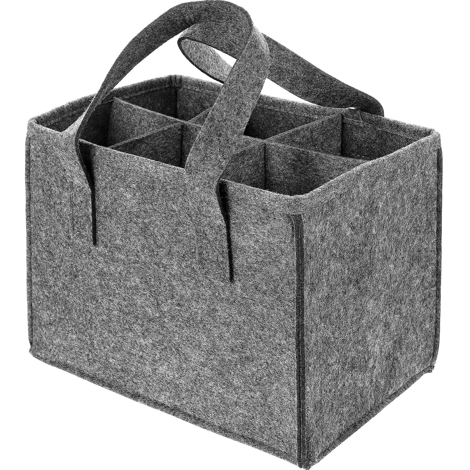 WINOMO 1Set Grey Felt Divided Bag for Organizing and Protecting Wine ...
