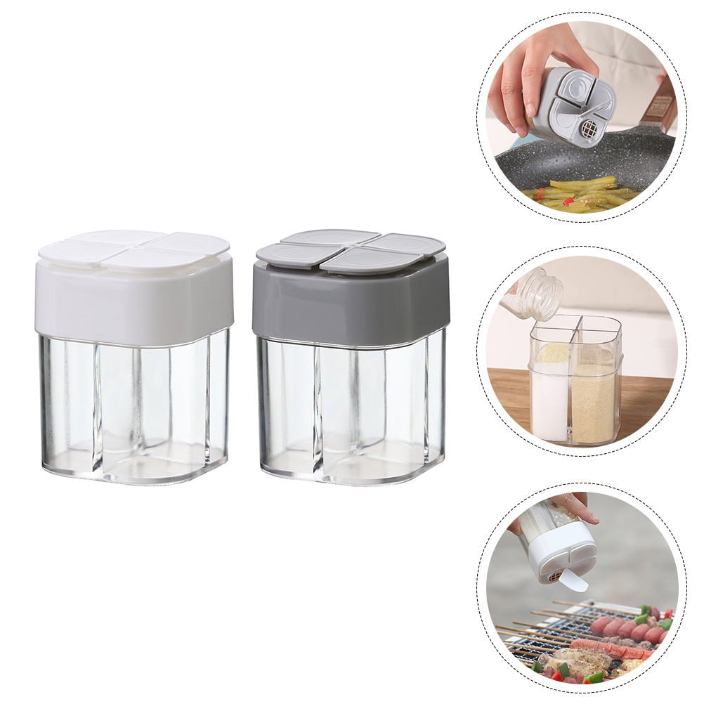 WINOMO 2Pcs Condiments Containers with Lids White for Organizing ...