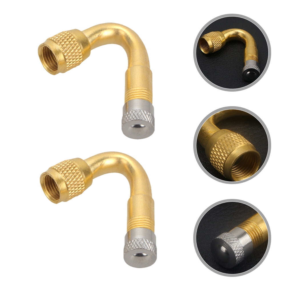 LEORX Golden Copper Tire Valve Stem Extensions 45 Degree Bend for Car ...