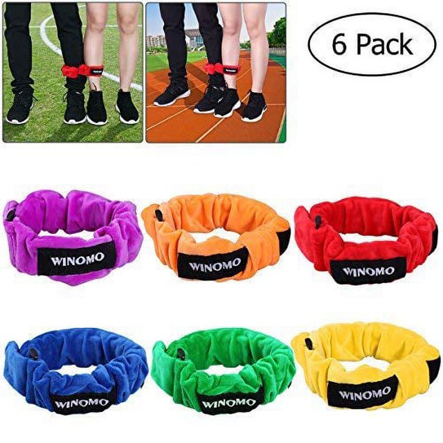 WINOMO 3 Legged Race Bands Elastic Tie Rope Straps Birthday Party Games ...