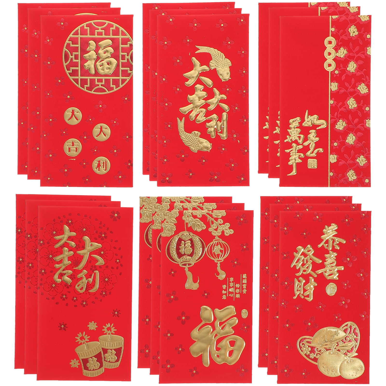 WINOMO 30Pcs Unique Chinese Festival Red Packets Beautiful Gift Money ...