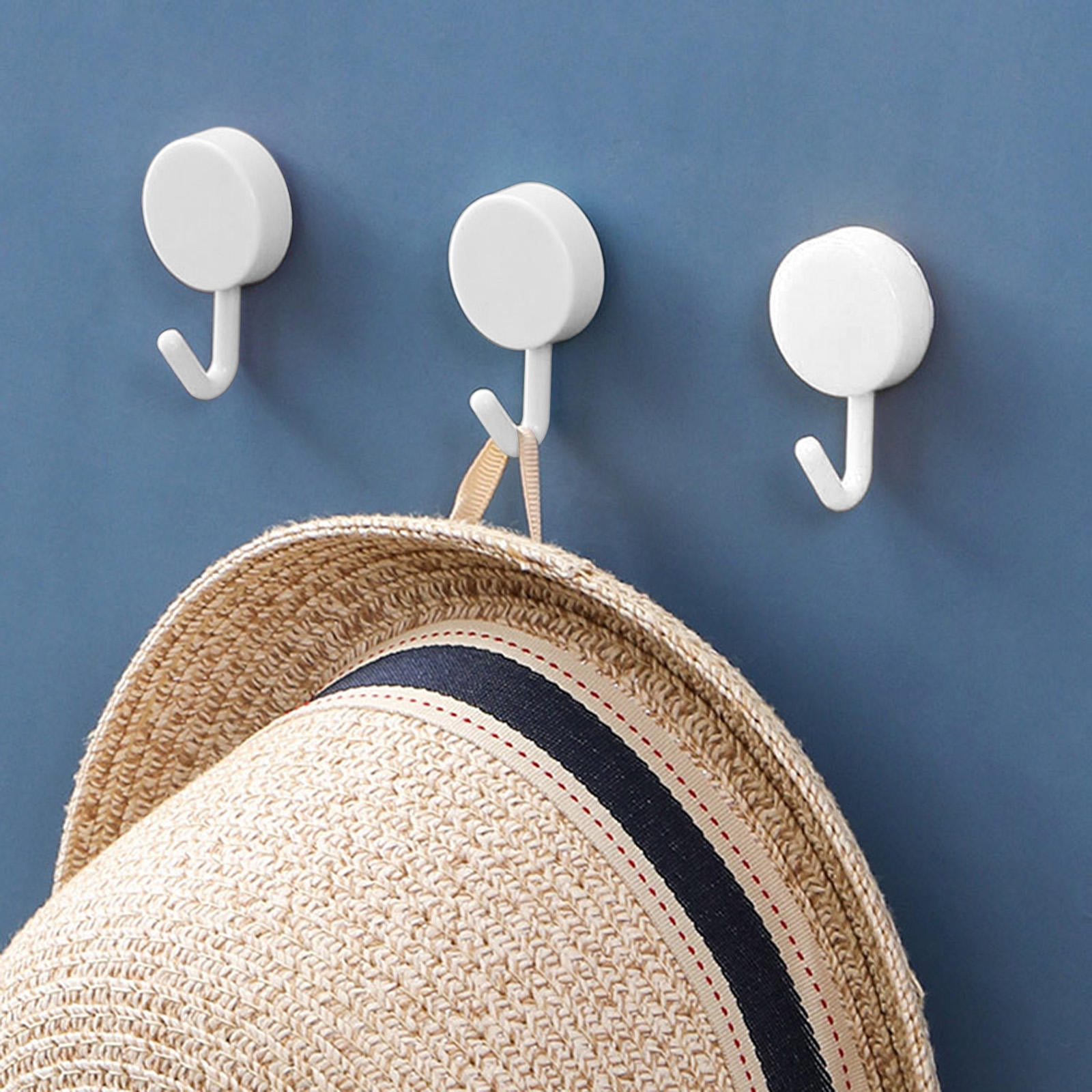 WINOMO 40Pcs White Plastic Non Punch Wall Mounted Storage Hooks for ...