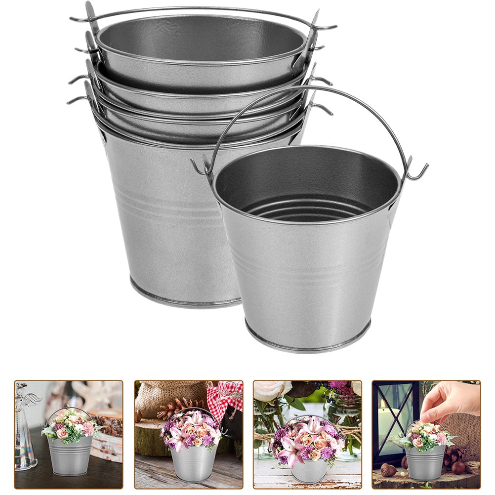 WINOMO 5Pack Metal Bucket Planter for Office Decorative Flower ...