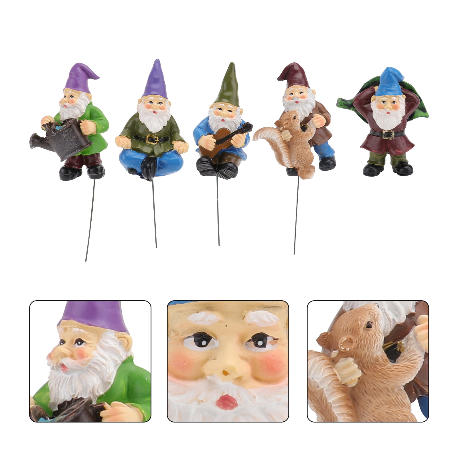 WINOMO Miniature Garden Figurines Dwarf Adornments Resin Assorted Color ...