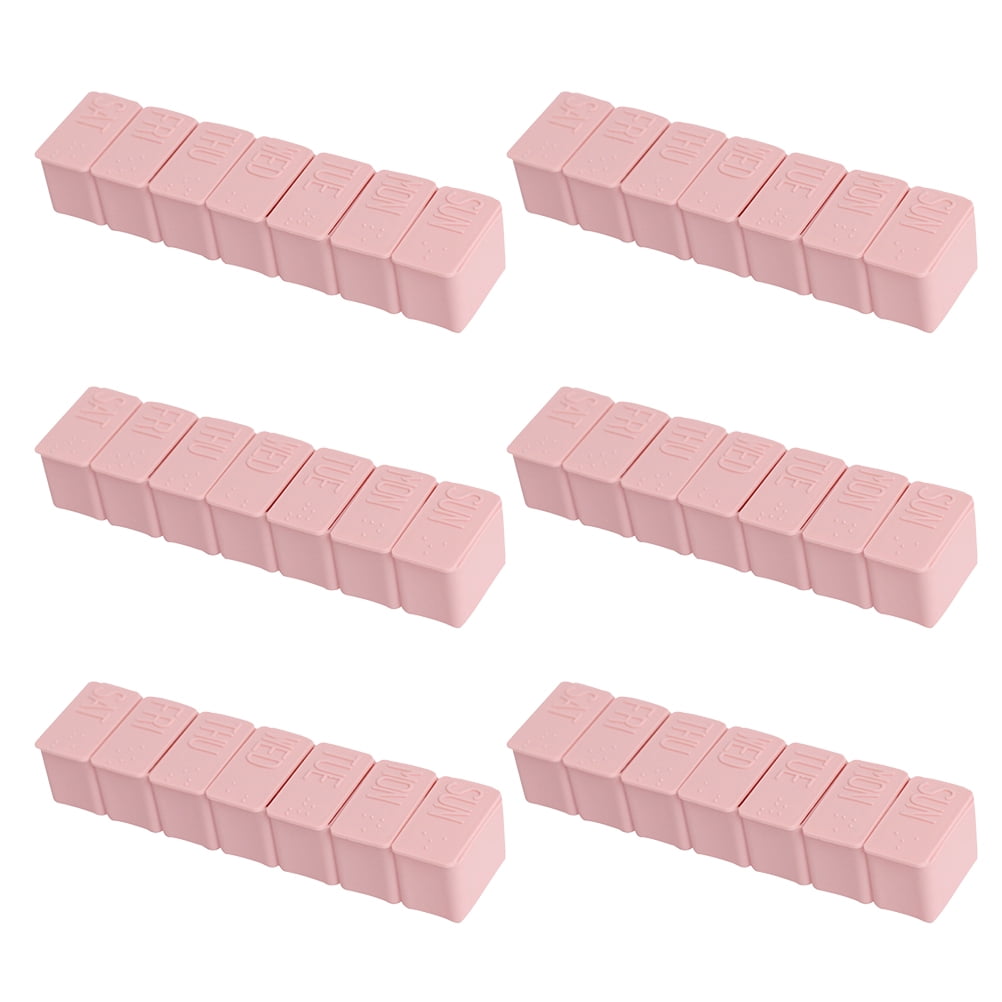 WINOMO 6Pack White Plastic Pill Boxes Pill Organizer With Compartments ...