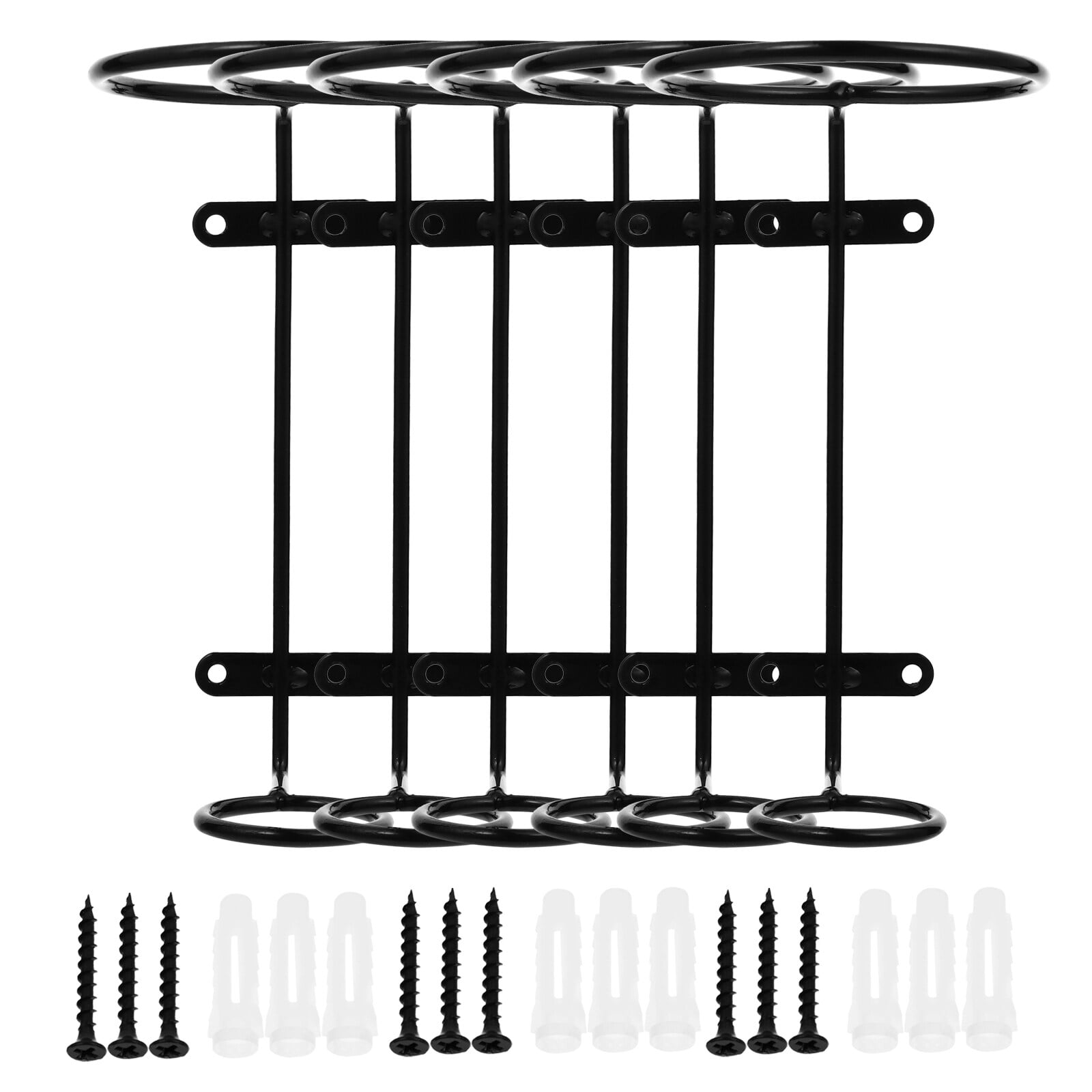 WINOMO 6Pcs Space-Saving Wall-Mounted Wrought Iron Wine Racks Beverage ...