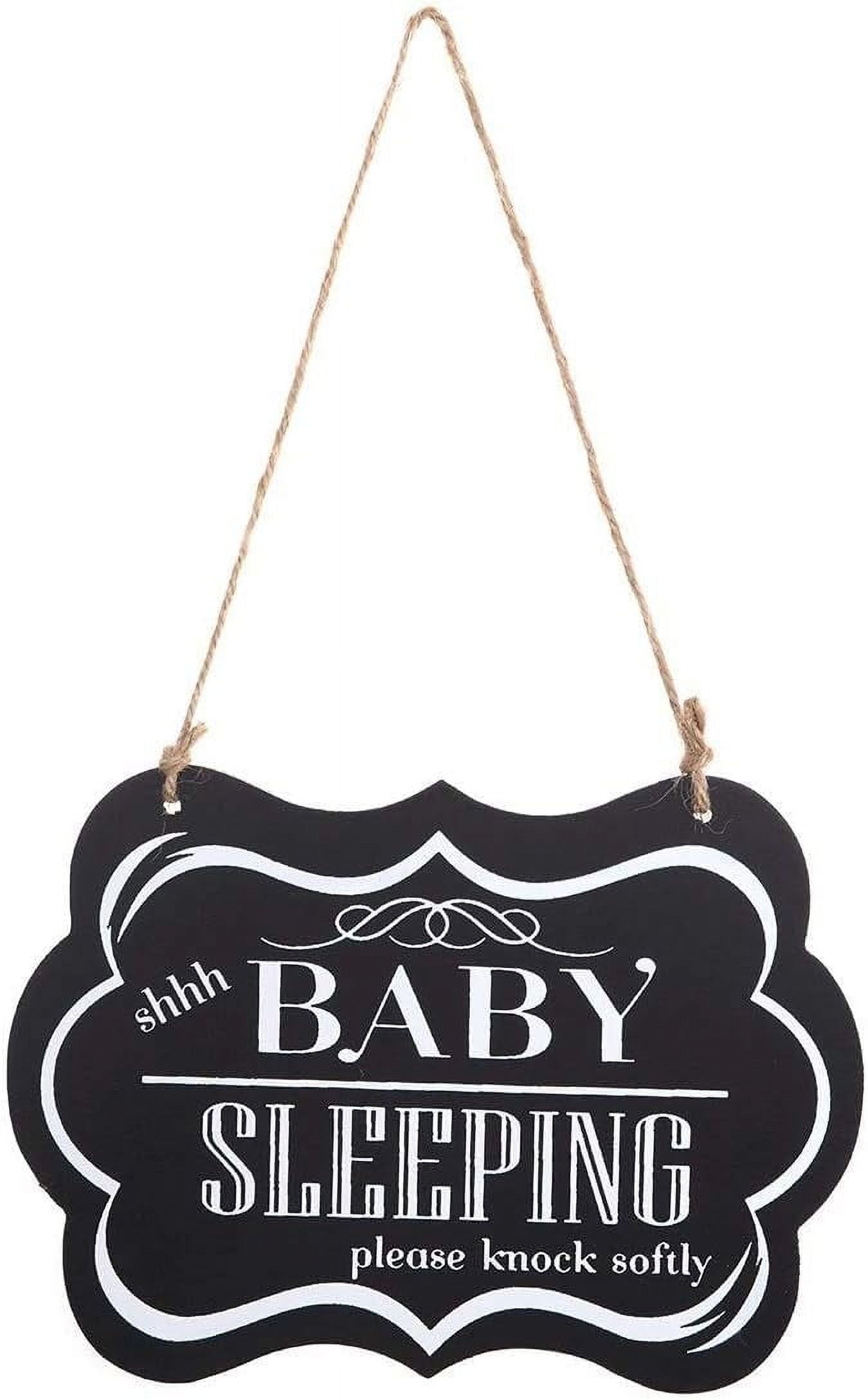 WINOMO Baby Sleeping Sign Shhh Baby Sleeping Please Knock Softly Wood ...