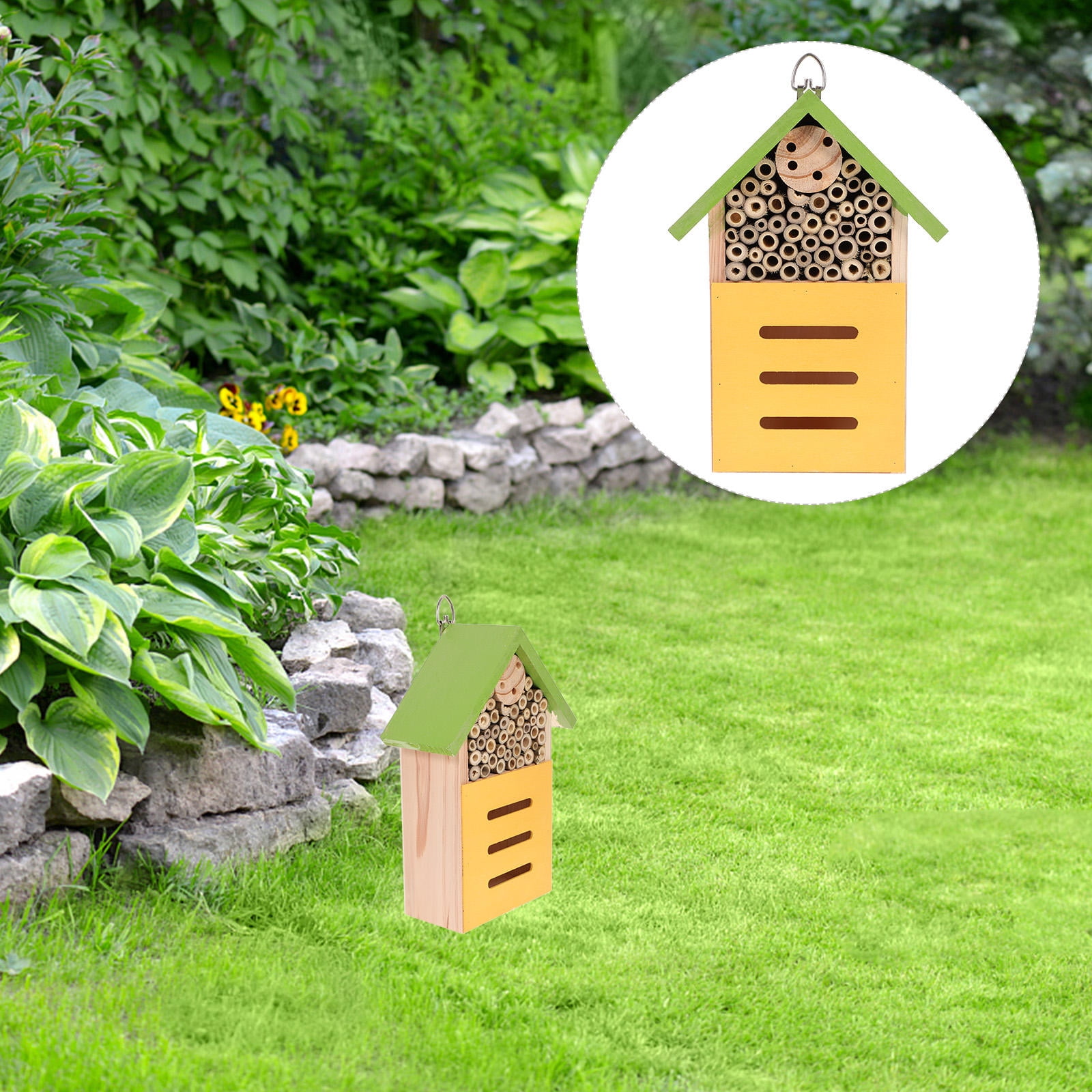 WINOMO Decorative Bee House Wooden Insect House Green 1Pack - Walmart.com