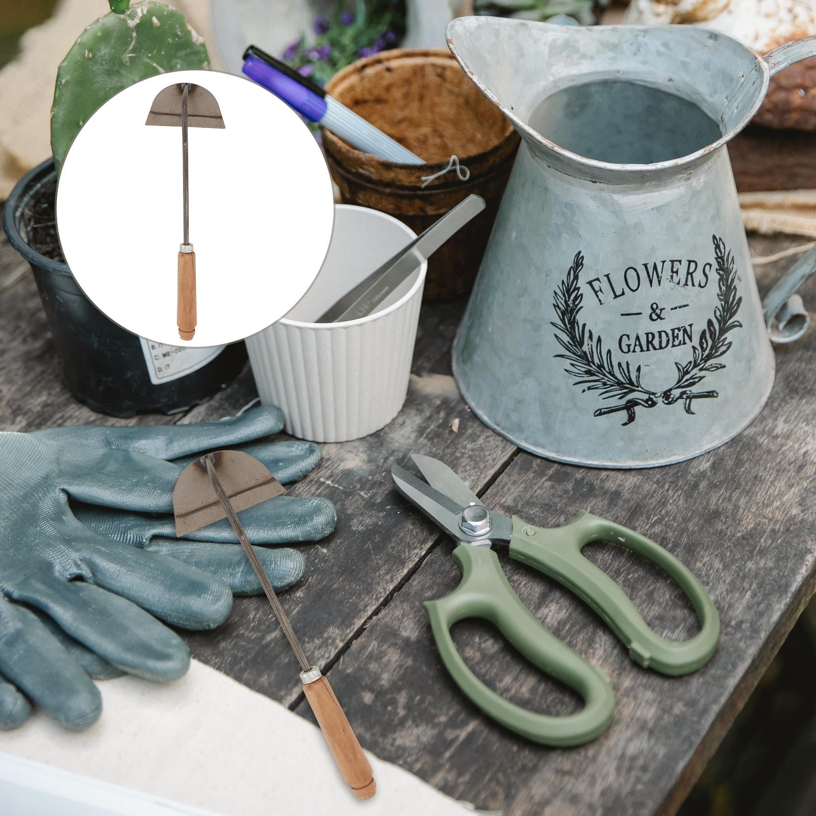 WINOMO Garden Hoe Tool Bent-neck Ergonomic Design Iron Weeding Tool ...