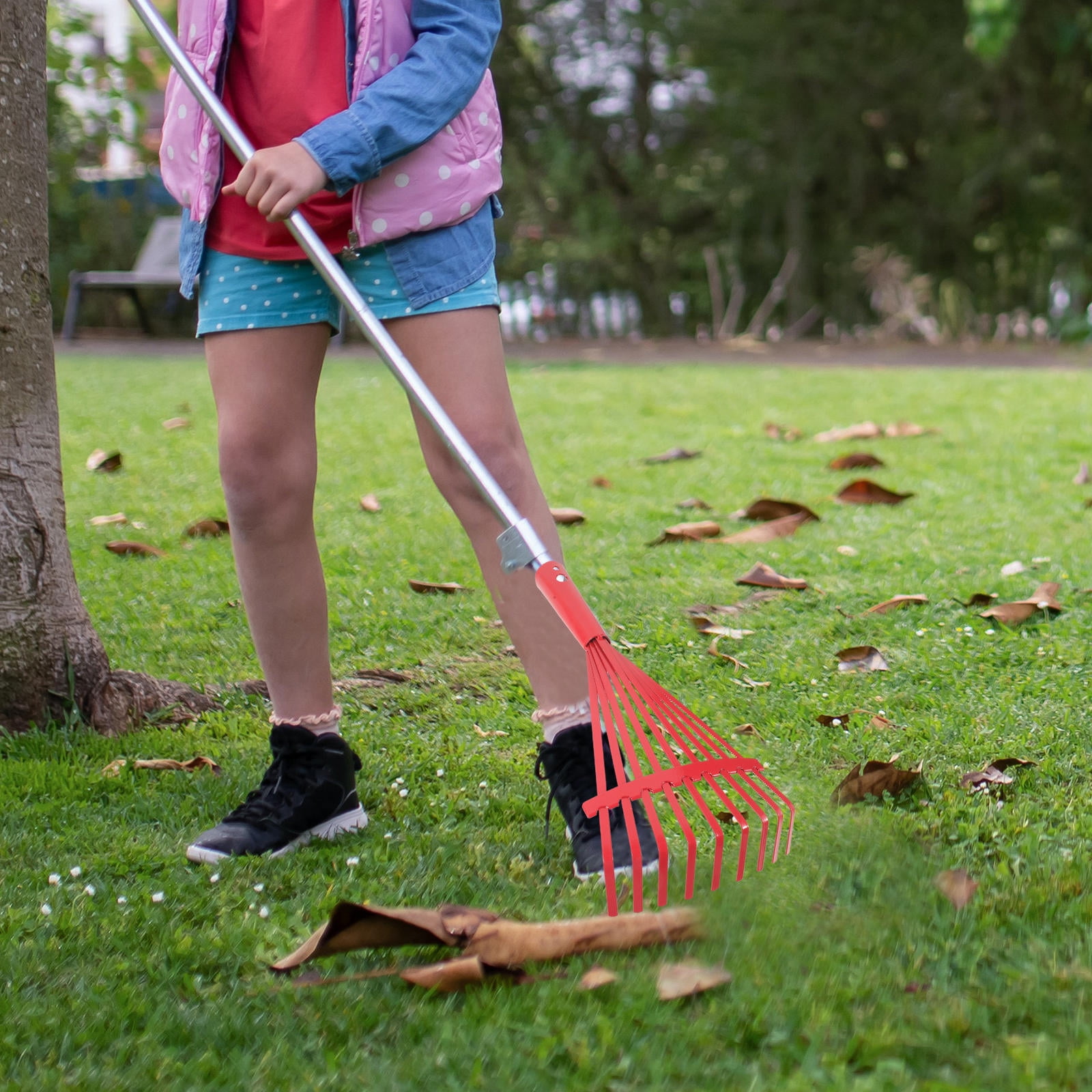 WINOMO Ground Leveling Rake Red Steel Tool for Debris Cleanup 1Pack ...