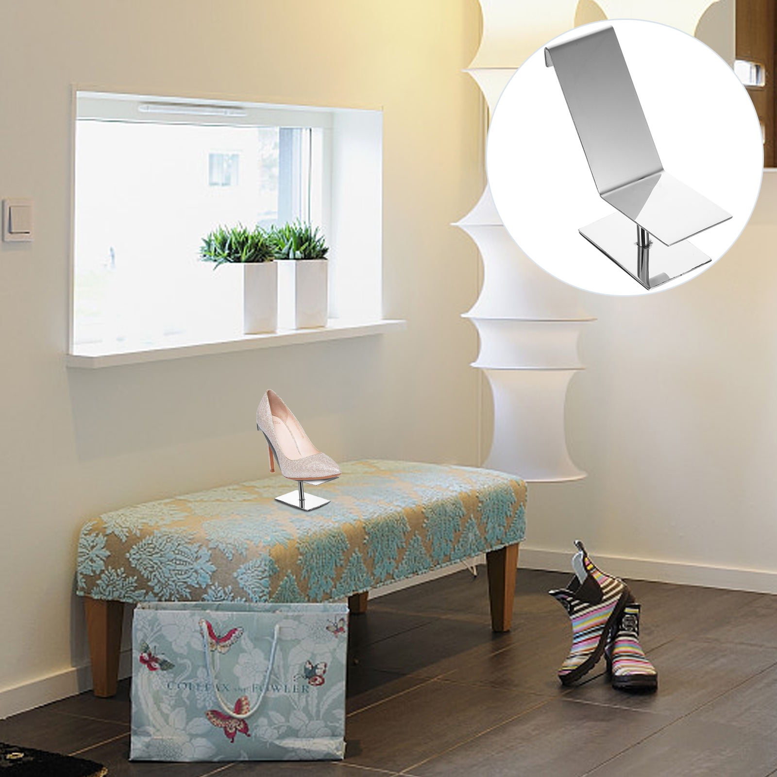 WINOMO Display Stand Shoe Display Stand Silver Stainless Steel 1pc 5 ...