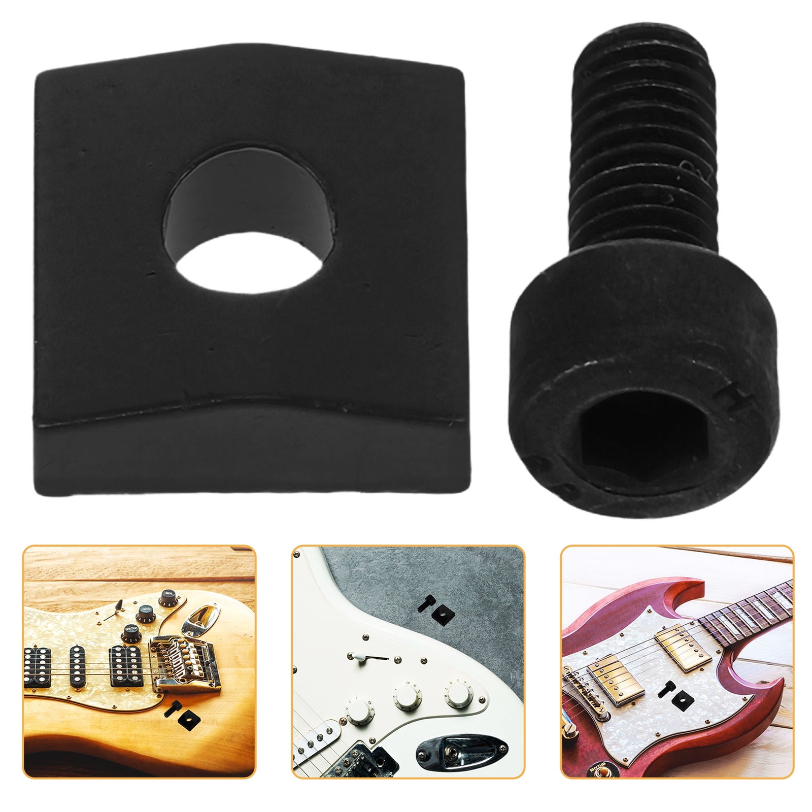 WINOMO Press String Retainer 1 Set Zinc Alloy Black for Electric Guitar ...