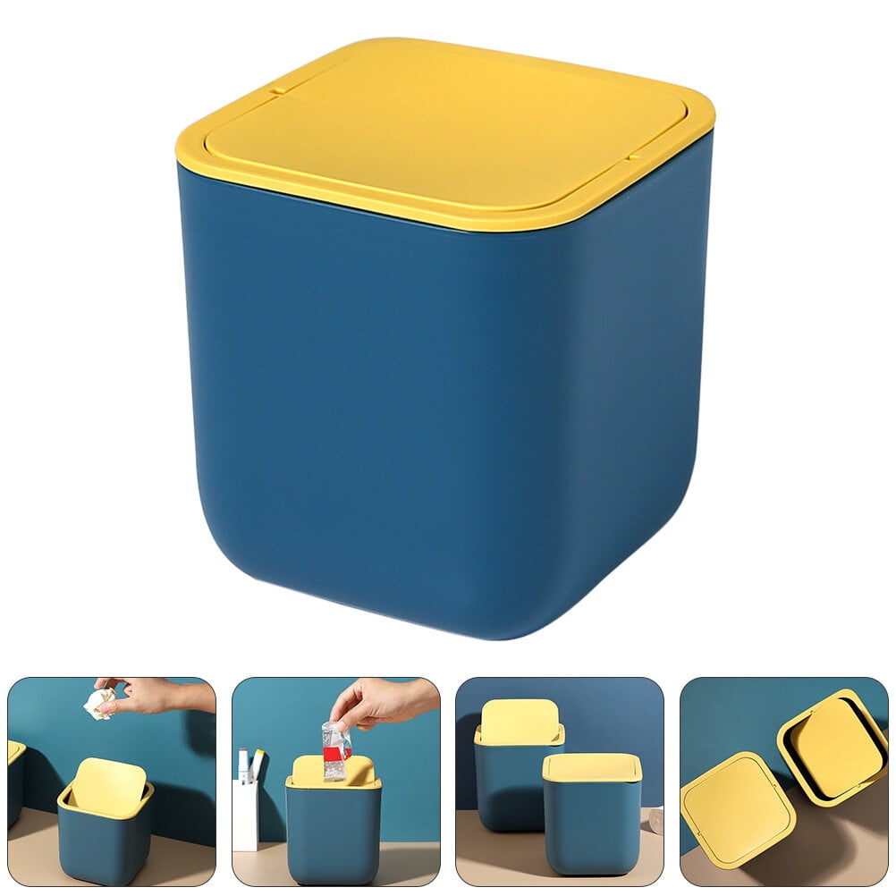 WINOMO Press Top Mini Trash Can Plastic Cup Holder 14x13x13cm 1 Pc ...