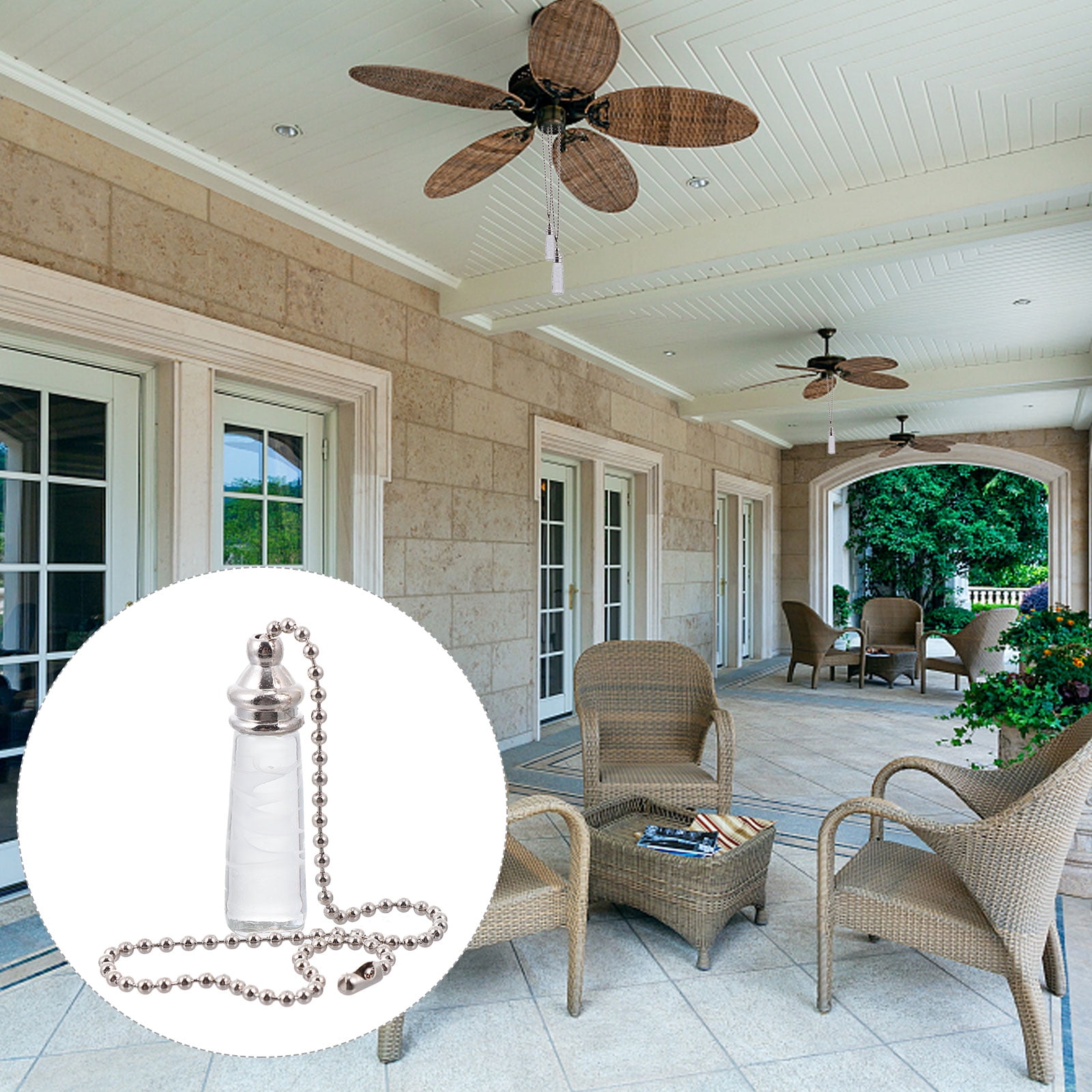 WINOMO Revamp Your Ceiling Fan 2pcs Crystal Pull Chain Unique Fan Lamp Chain For Chandelier ...