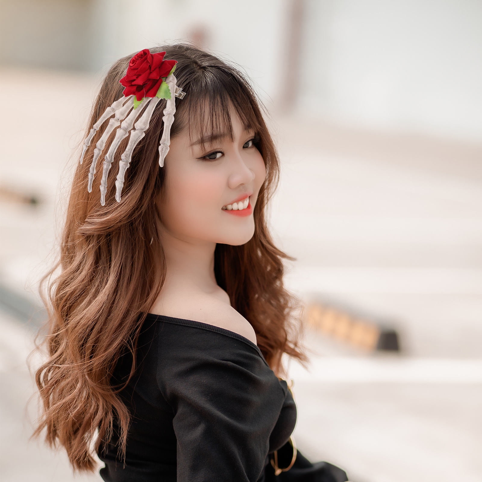 WINOMO Rose Hair Accessories Hair Clip Plastic 1Set Skeleton Claw Style ...