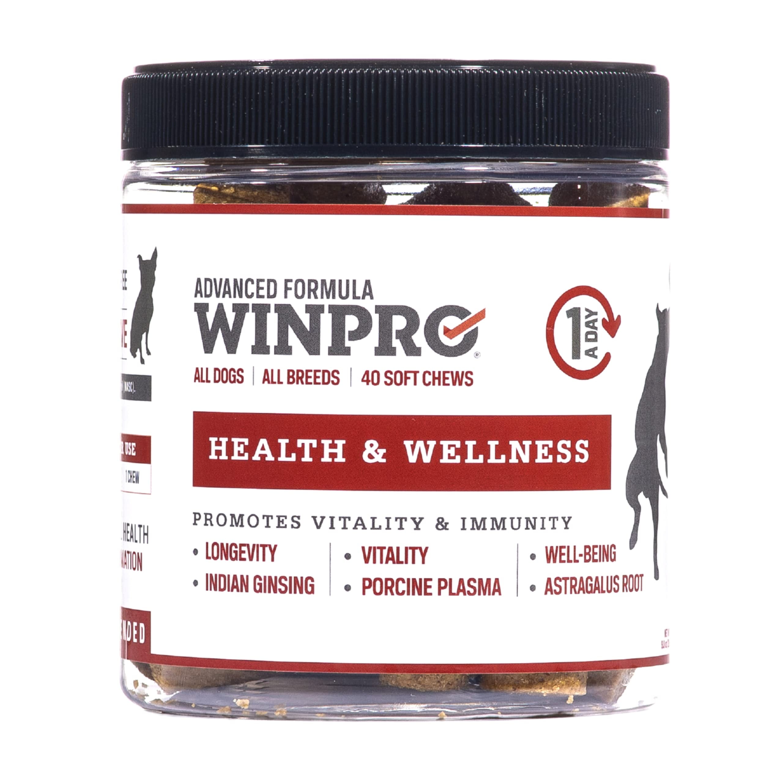 WINPRO Pet Health & Wellness Chews for Dogs, 40 Soft Chews, Plasma Powered, Grain Free ...