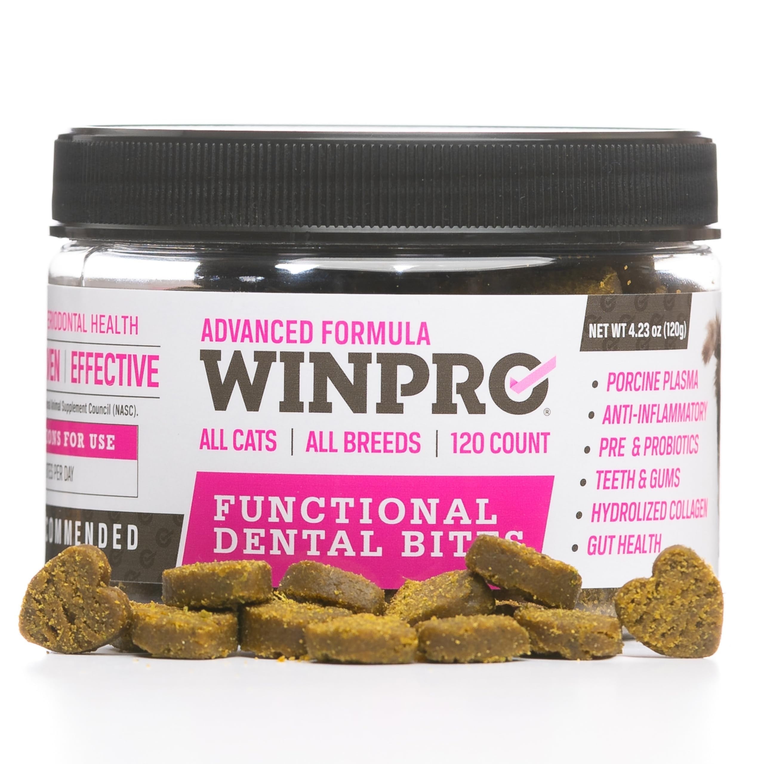 WINPRO Functional Dental Bites for Cats, Plasma-Powered Formula for ...