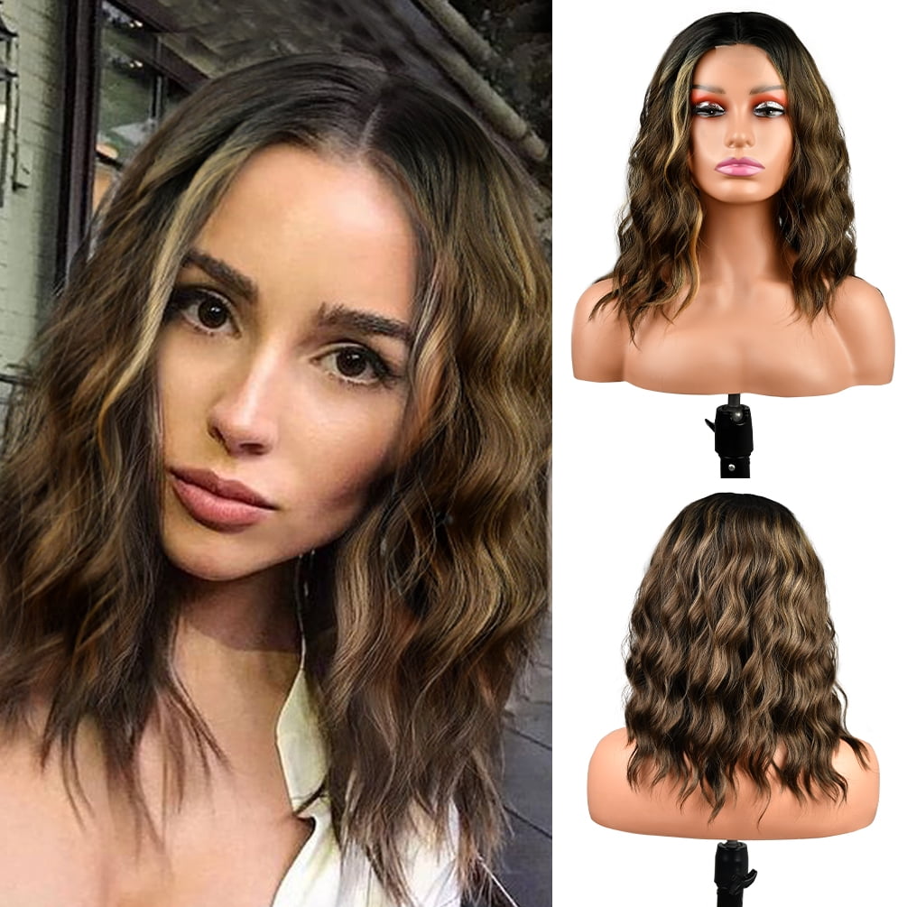 WINSKY 14”Heat Friendly Synthetic Lace Front Wig 150 Density Glueless ...