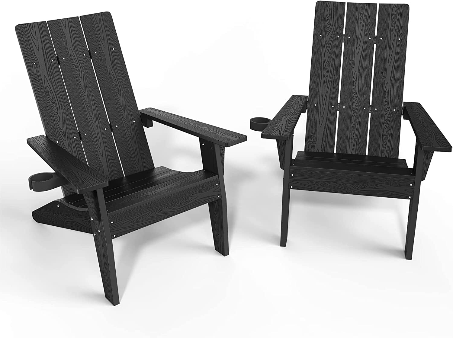 WINSOON Weather-Resistant HIPS Adirondack Patio Chairs Set of 2 with ...