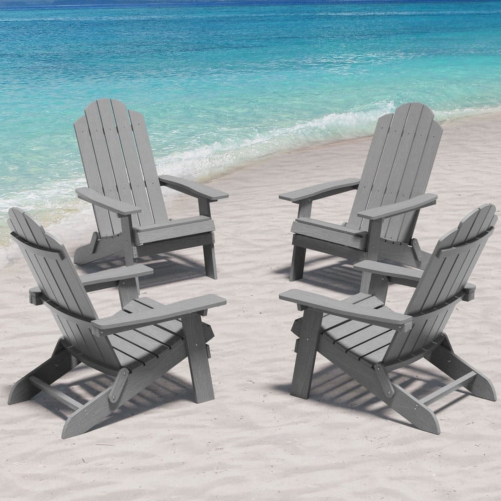 WINSOON Weather Resistant HIPS Folding Adirondack Chair, Real Comfort ...