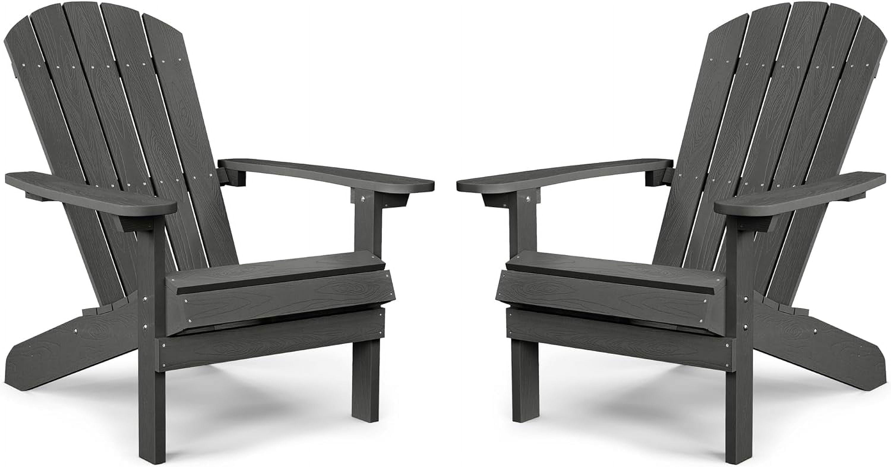 WINSOON All Weather HIPS Outdoor Plastic Adirondack Chairs Set Of 2 ...