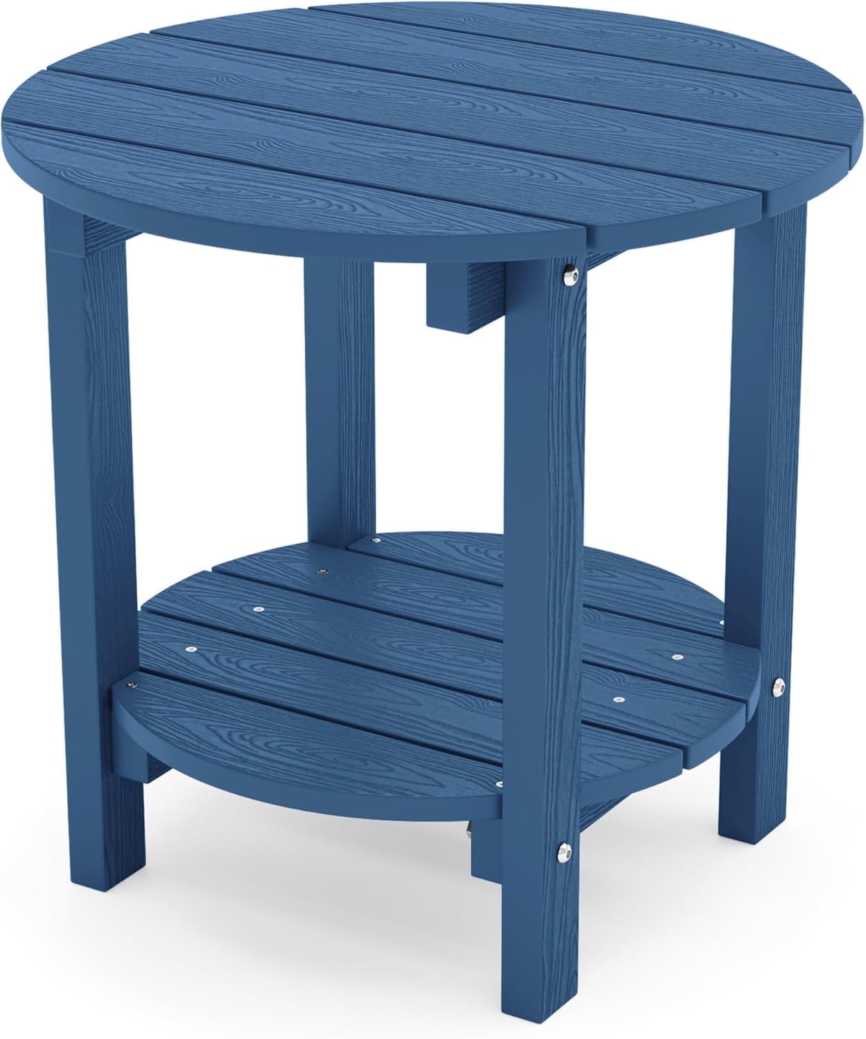 WINSOON All Weather HIPS Outdoor Side Table,Round Table- Navy - Walmart.com