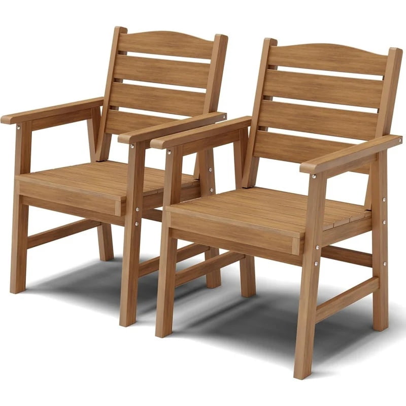 WINSOON HIPS All Weather Outdoor Patio Dining Chairs Set of 2, Easy to ...