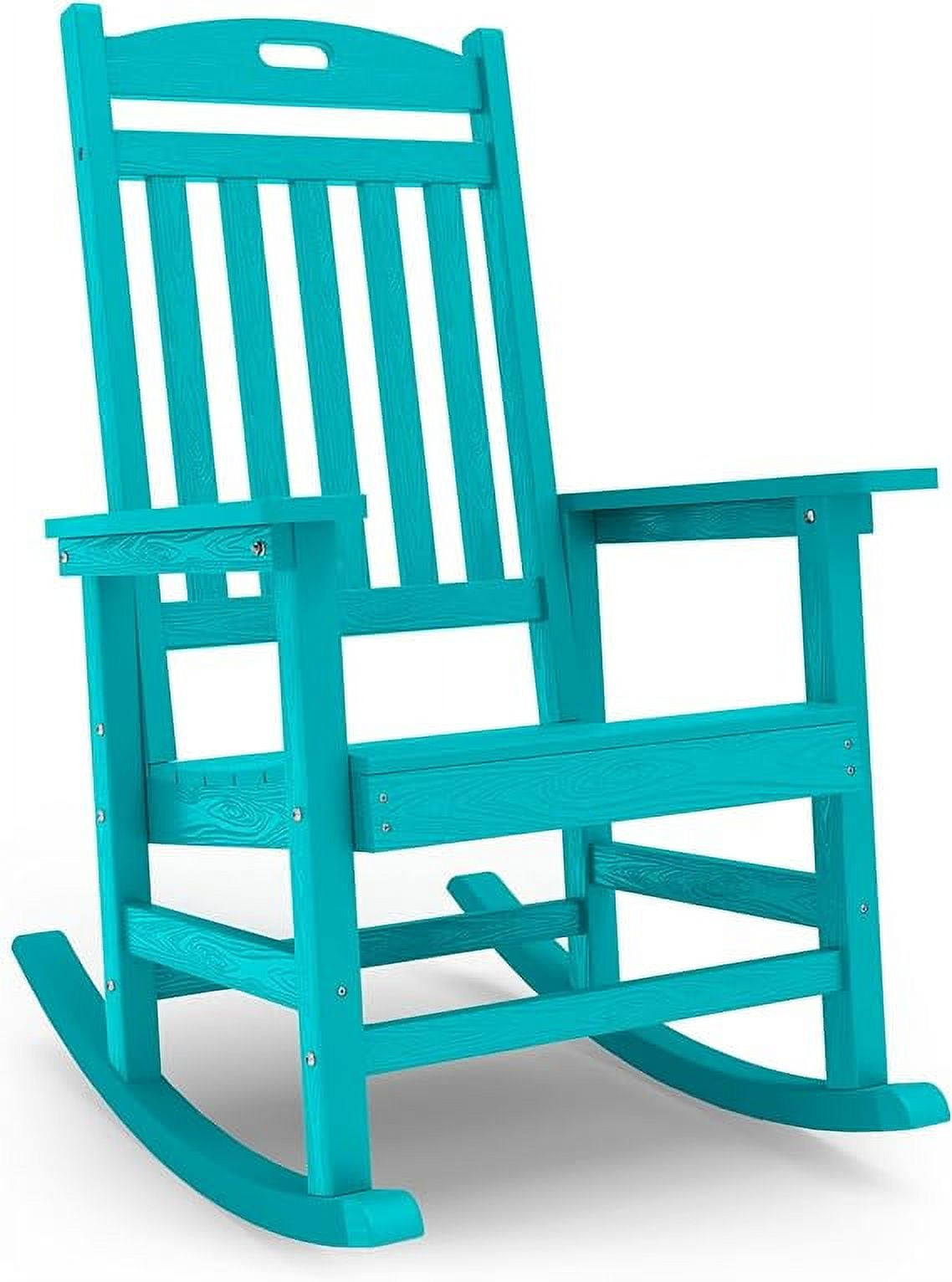 WINSOON Outdoor Rocking Chair, Poly Lumber Patio Rocker Chair with High ...