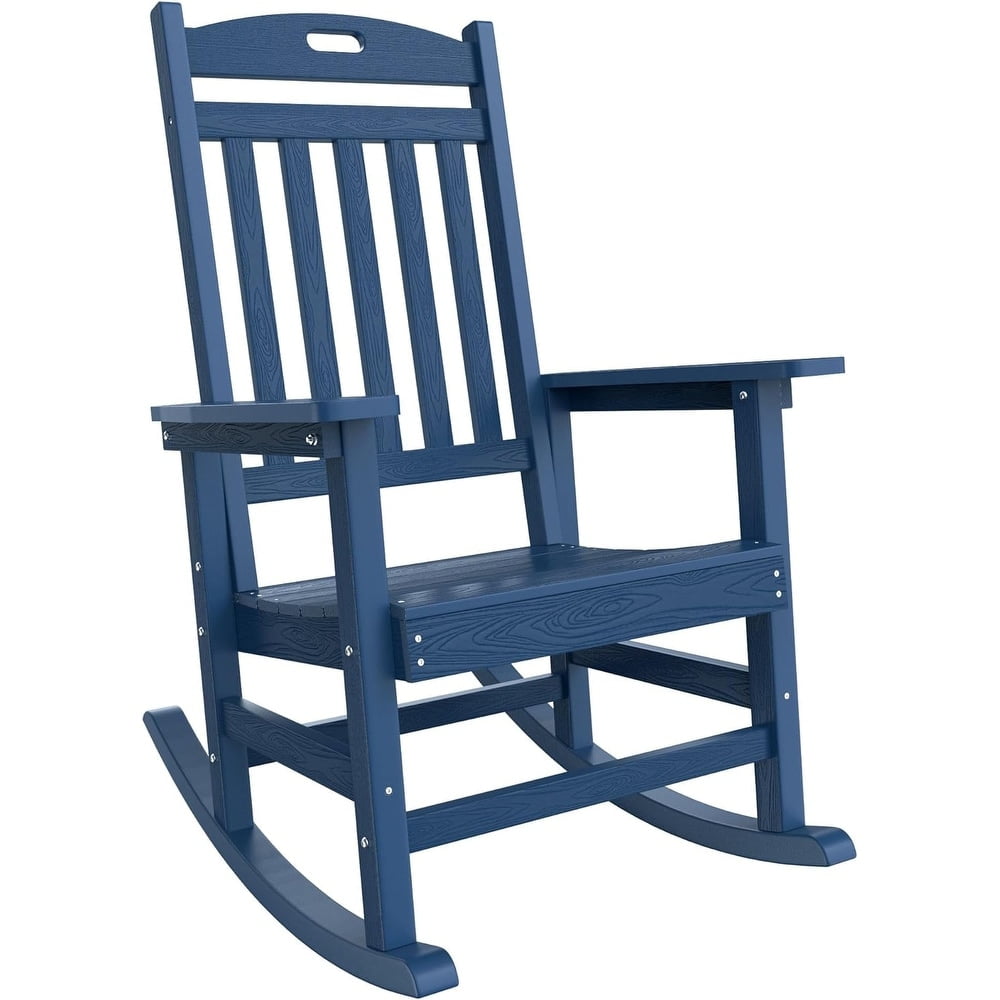 WINSOON Outdoor Rocking Chair, Poly Lumber Patio Rocker Chair with High ...