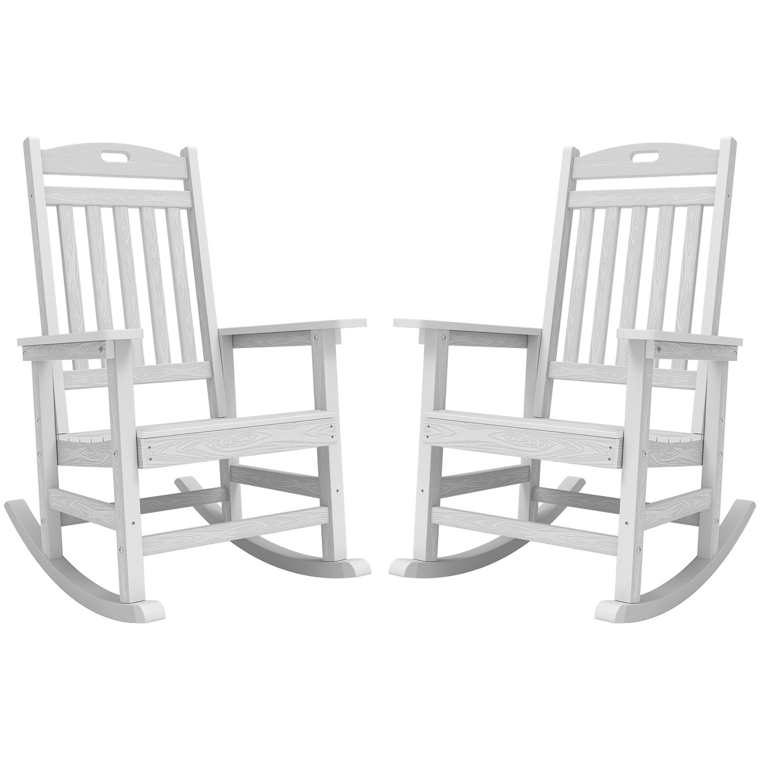 WINSOON Outdoor Rocking Chair, Poly Lumber Patio Rocker Chair with High ...