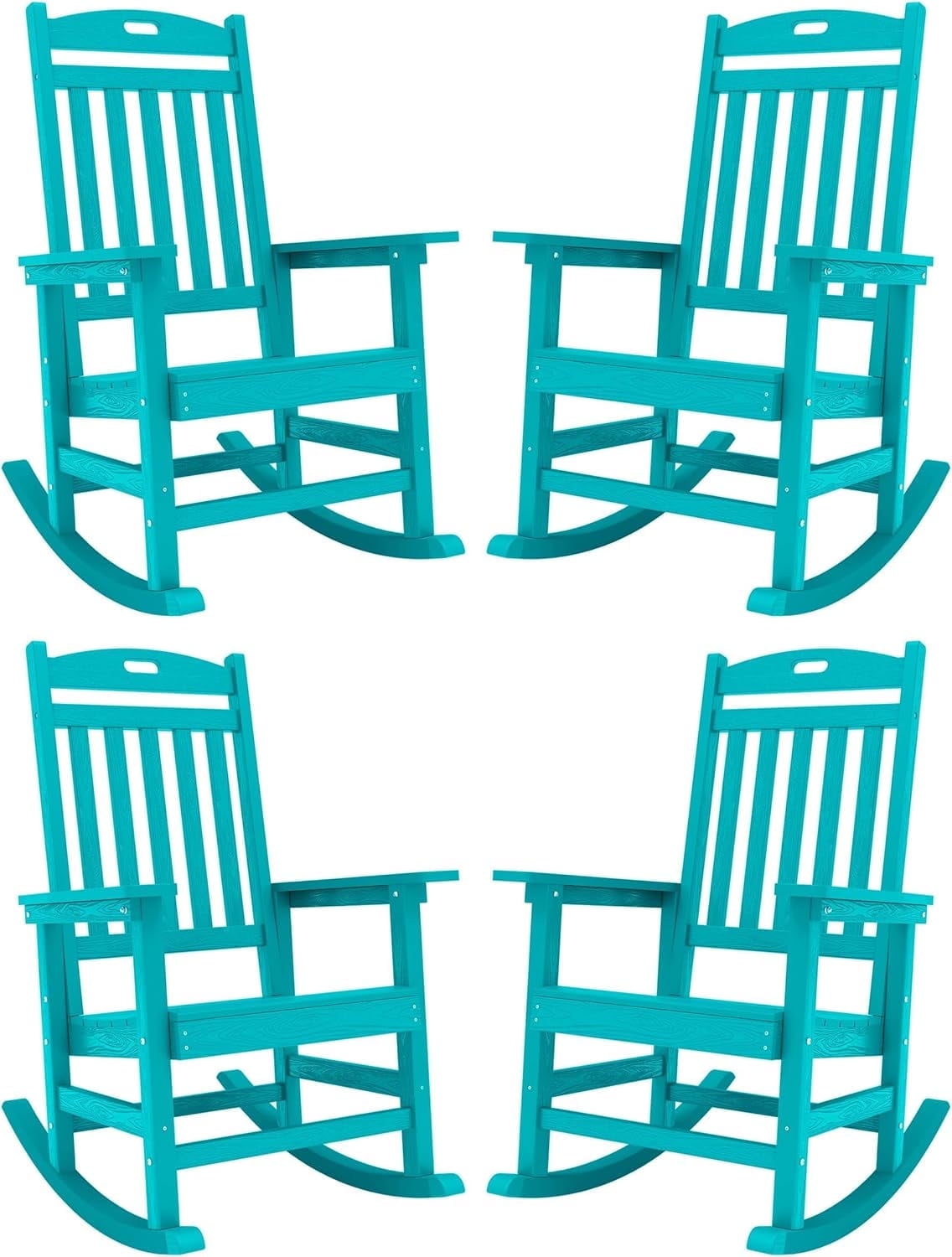 WINSOON Outdoor Rocking Chair, Poly Lumber Patio Rocker Chair with High ...