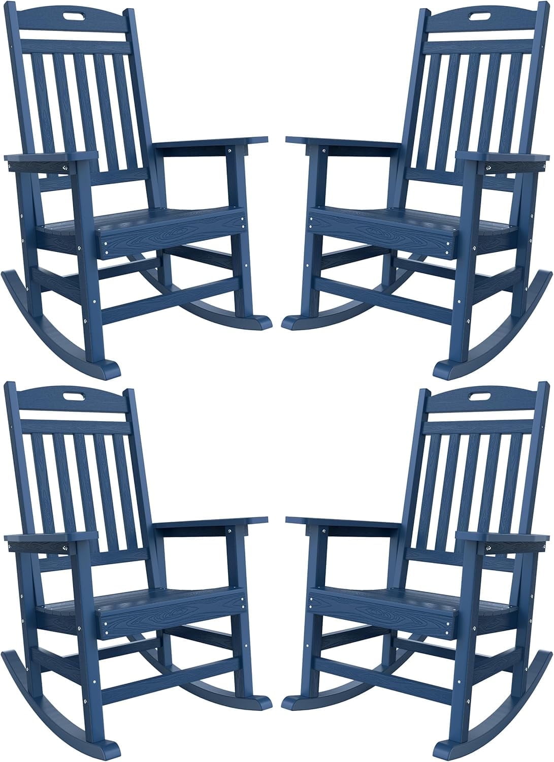 WINSOON Outdoor Rocking Chair, Poly Lumber Patio Rocker Chair with High ...