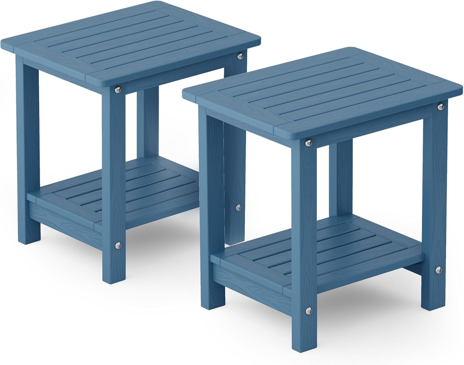 WINSOON Small Outside Adirondack Square Side Table,Double Layer Set Of ...