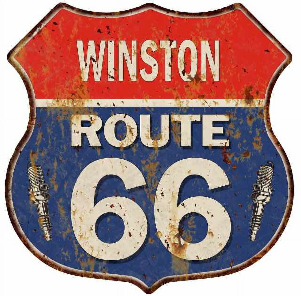 WINSTON Route 66 Sign Shield Metal Gift Man Cave Gift 211110002455 ...
