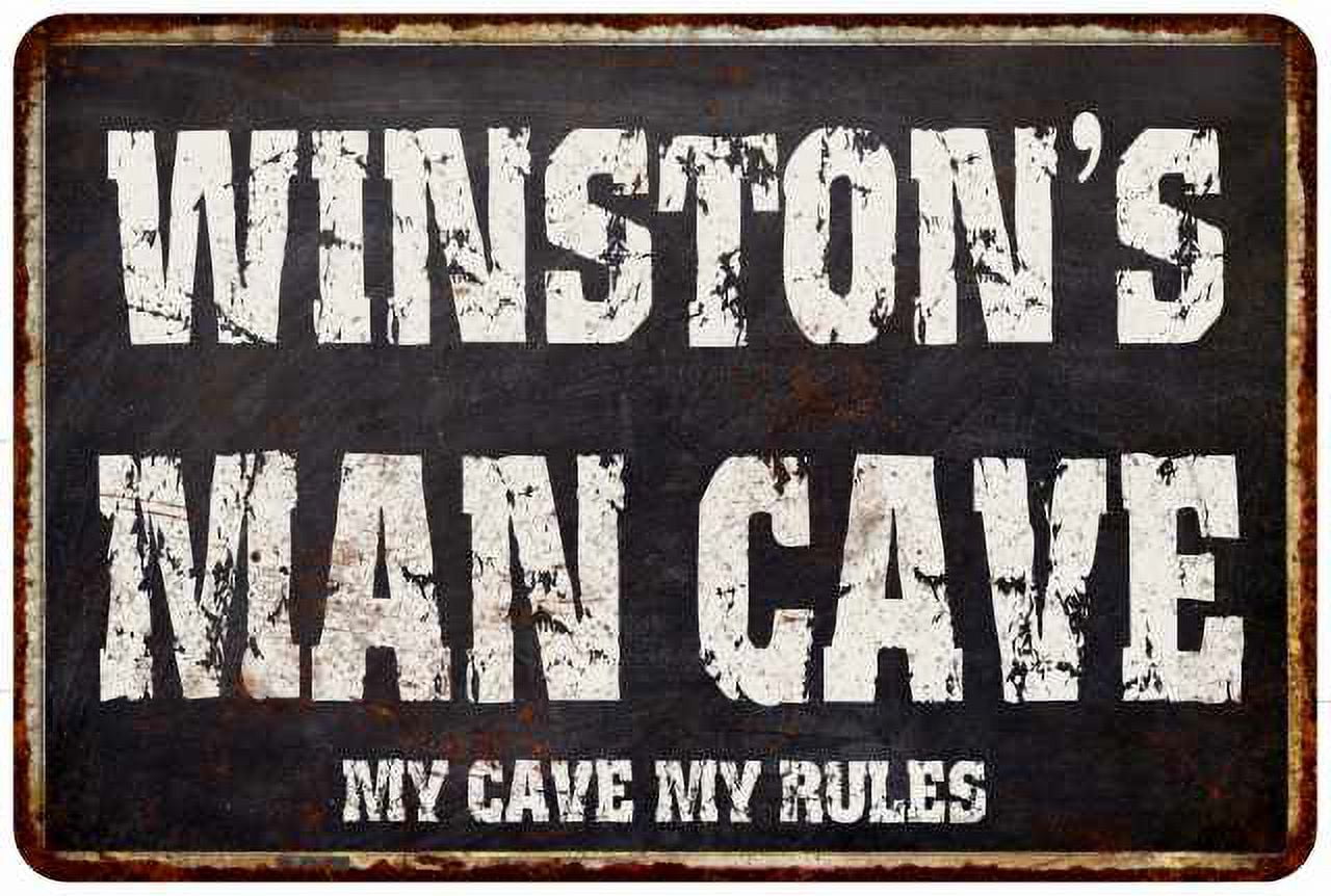 WINSTON'S Man Cave Black Grunge Sign Home Décor Gift Cave Funny ...