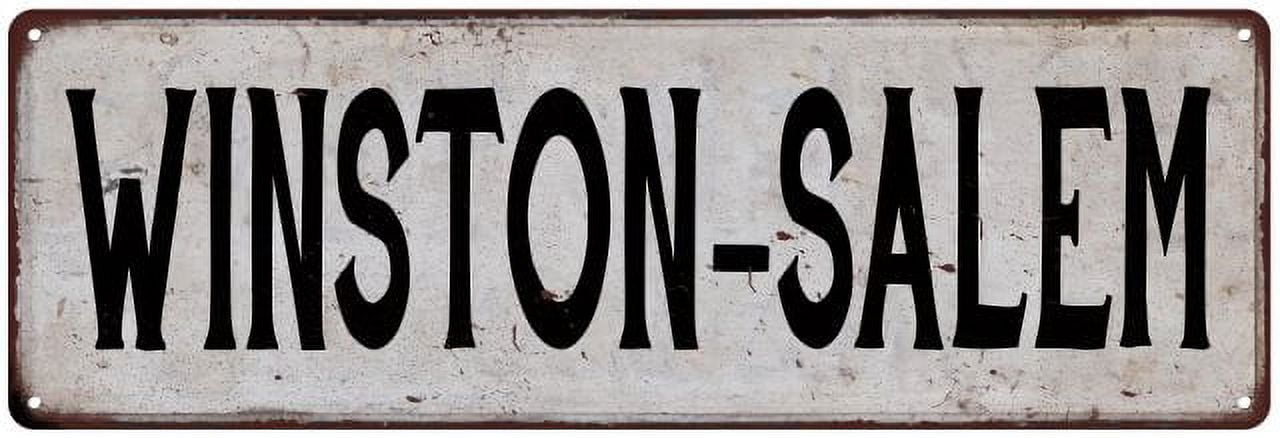 WINSTON–SALEM Vintage Look Rustic Metal 6x18 Sign City State ...