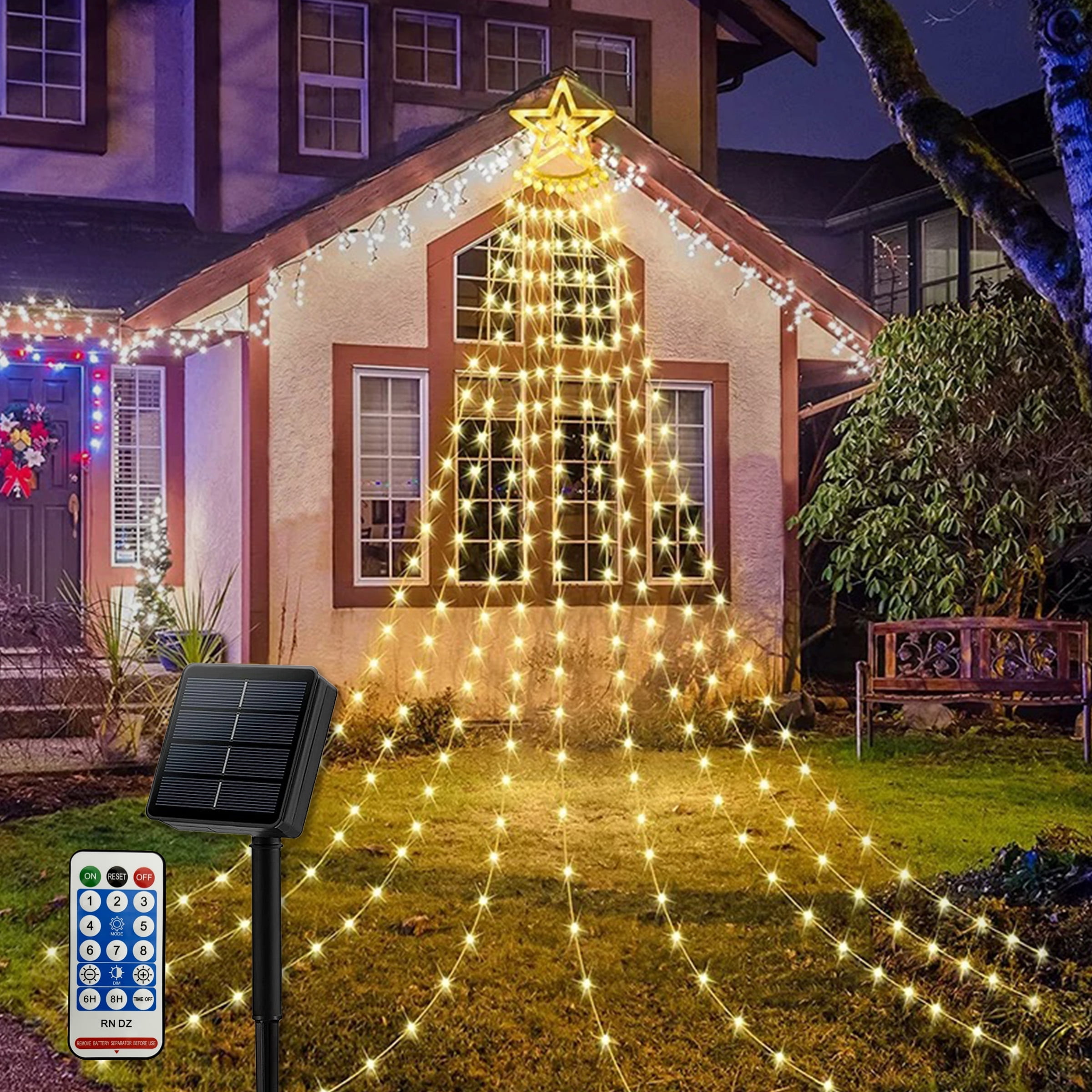 FoikYoik Solar Christmas Lights Outdoor Christmas Decorations Star ...