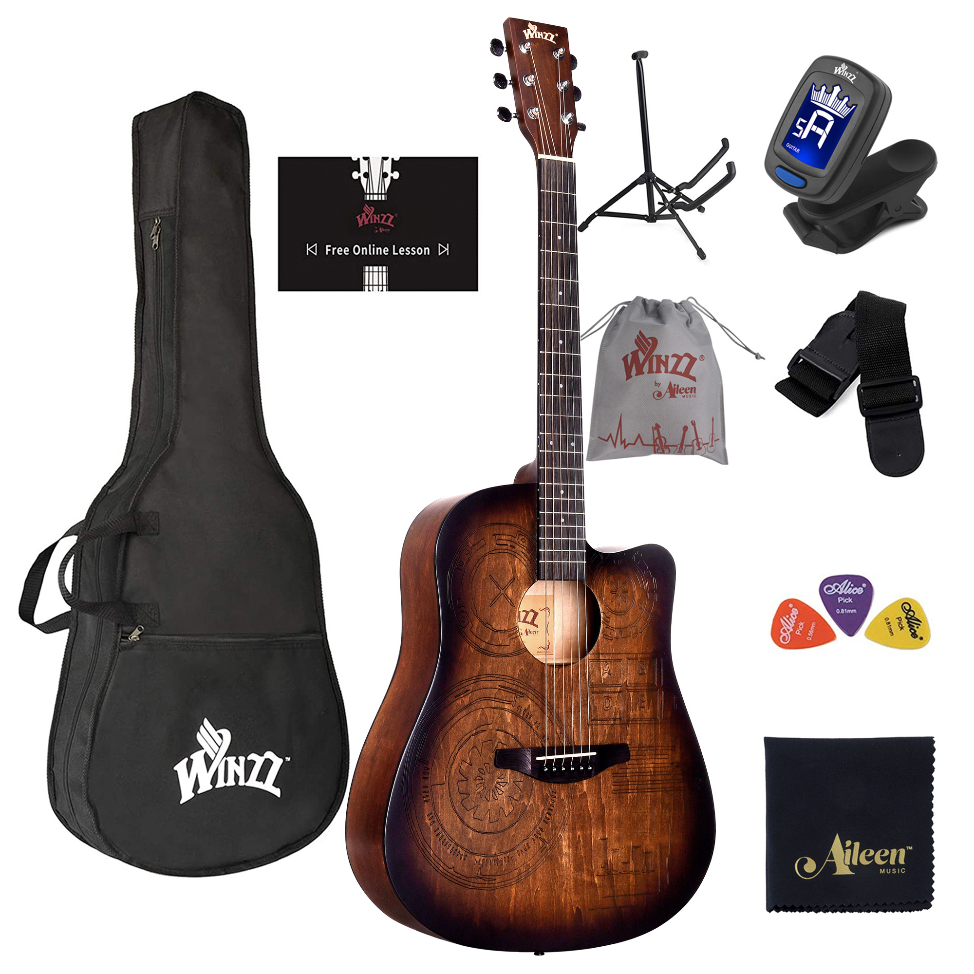 The Loar LH-600 Hand-Carved Archtop Acoustic Guitar - Vintage Sunburst ...