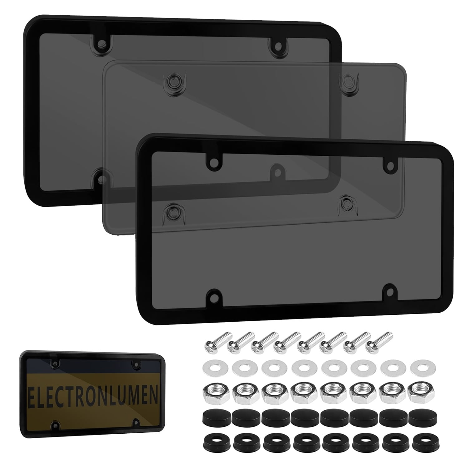 WIOMEASK 2-Pack License Plate Protector, Unbreakable License Plate ...