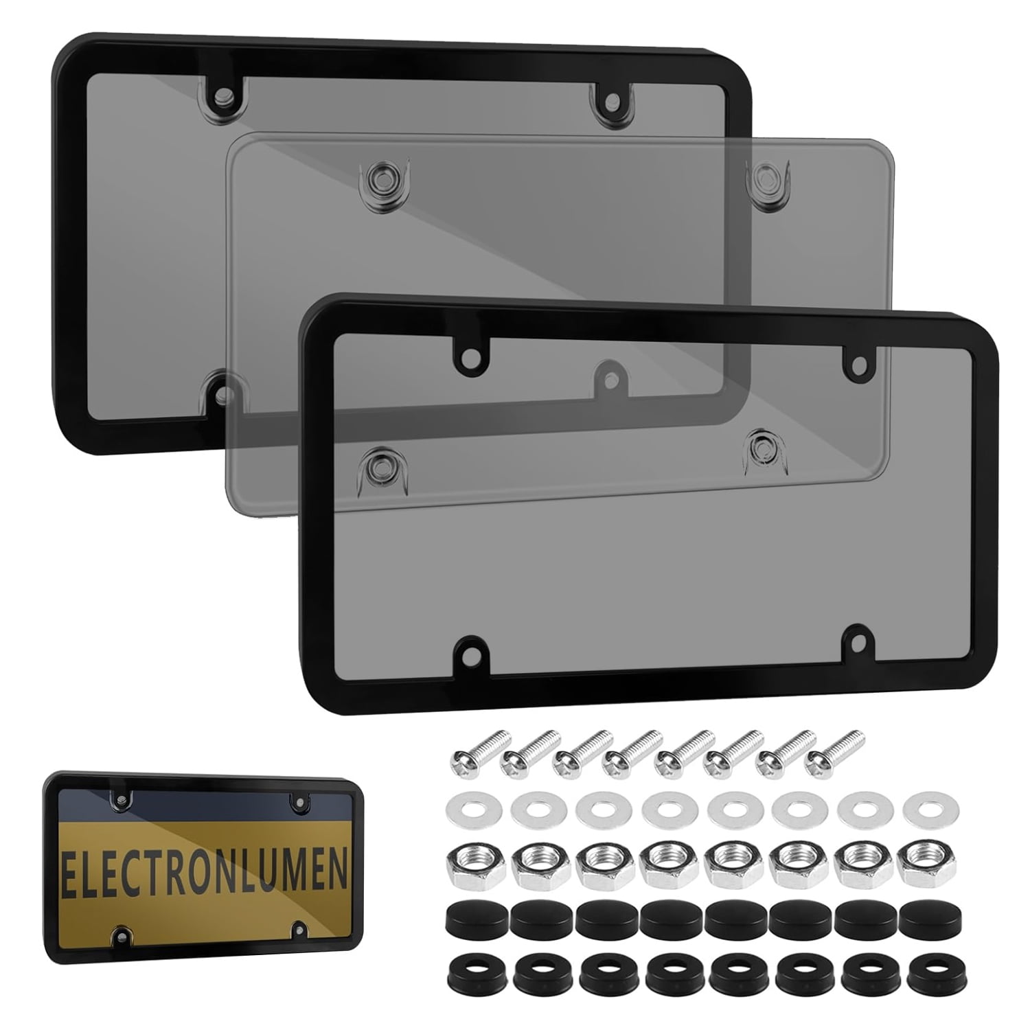 WIOMEASK 2-Pack License Plate Protector, Unbreakable License Plate ...
