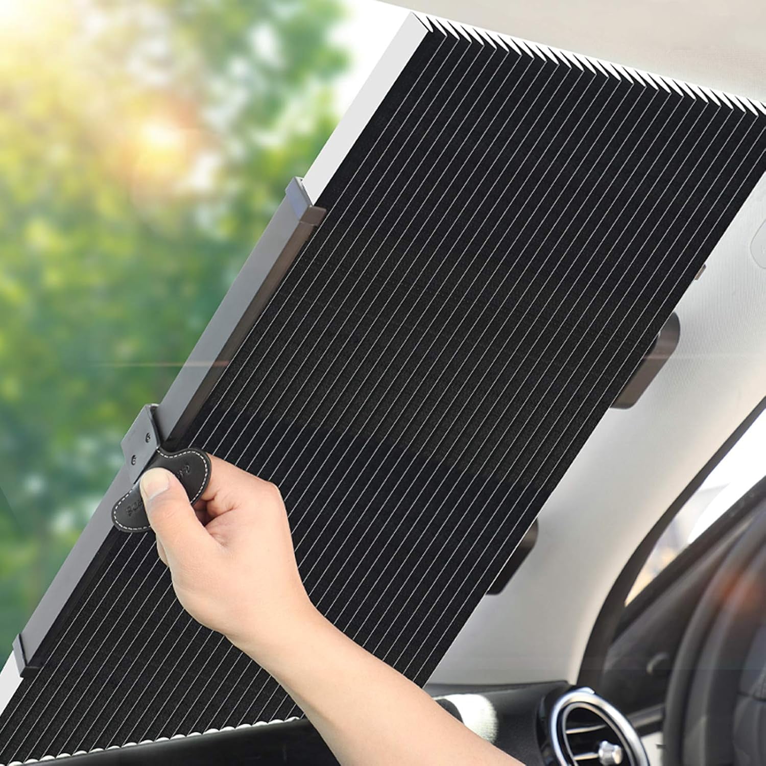 Wiomeask Retractable Car Windshield Sun Shade, Blocks 99% UV, 65CM ...