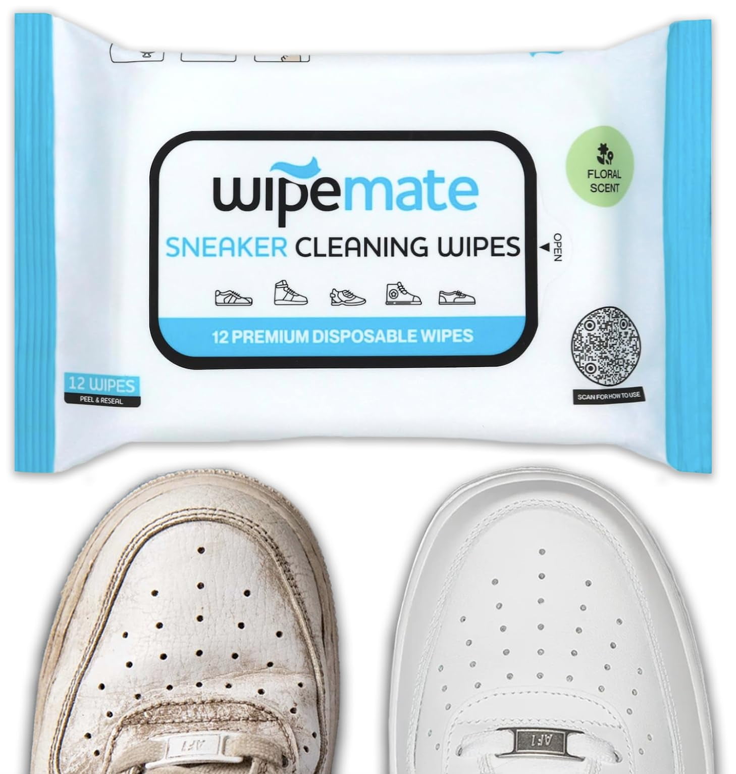 WIPEMATE Disposable Sneaker and Sole Cleaner, Premium Sneaker Cleaning Wipes, Wipe Mate Flow ...