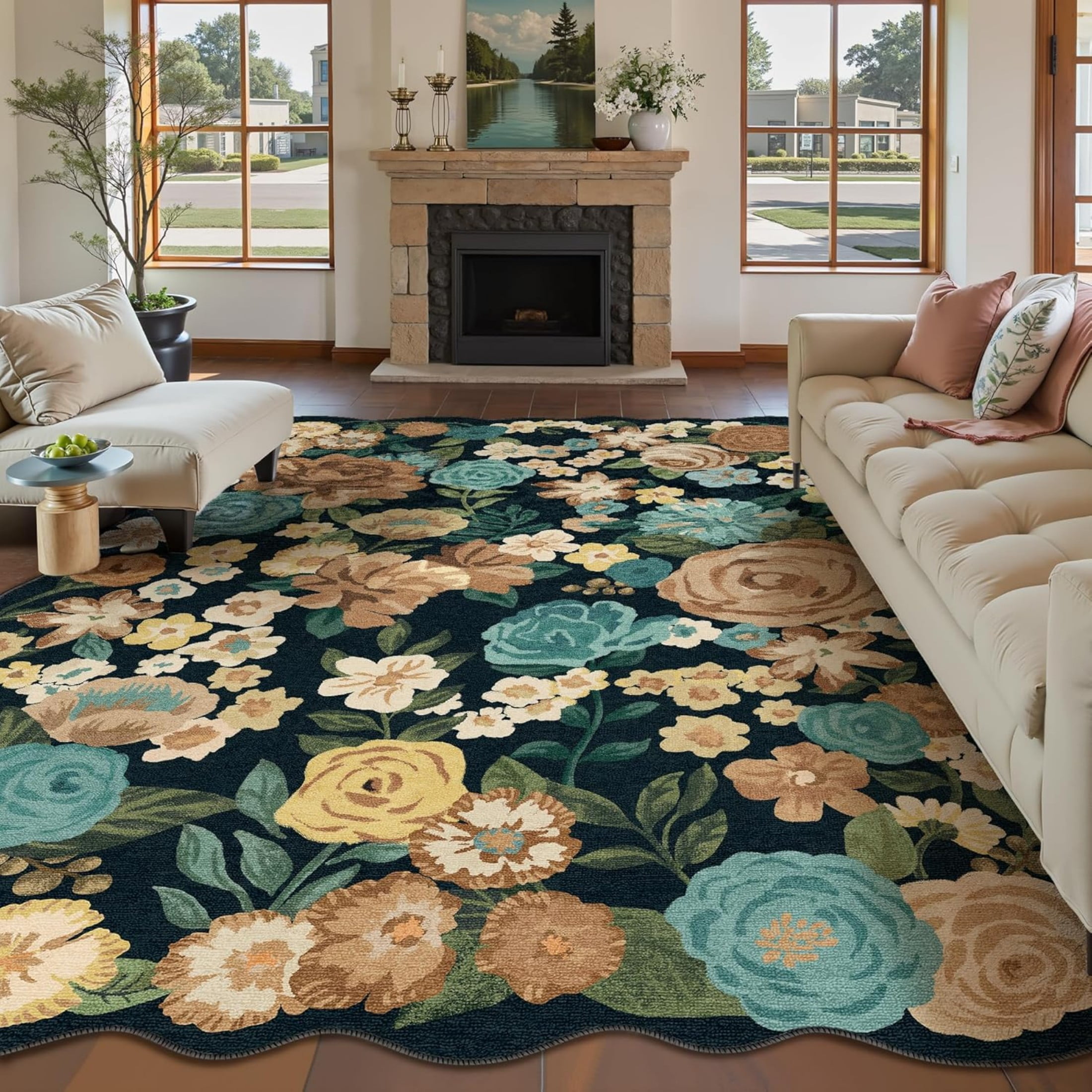 Walmart Black Friday Deals 2025 - WIPONKEN 9x12 Floral Area Rugs ...