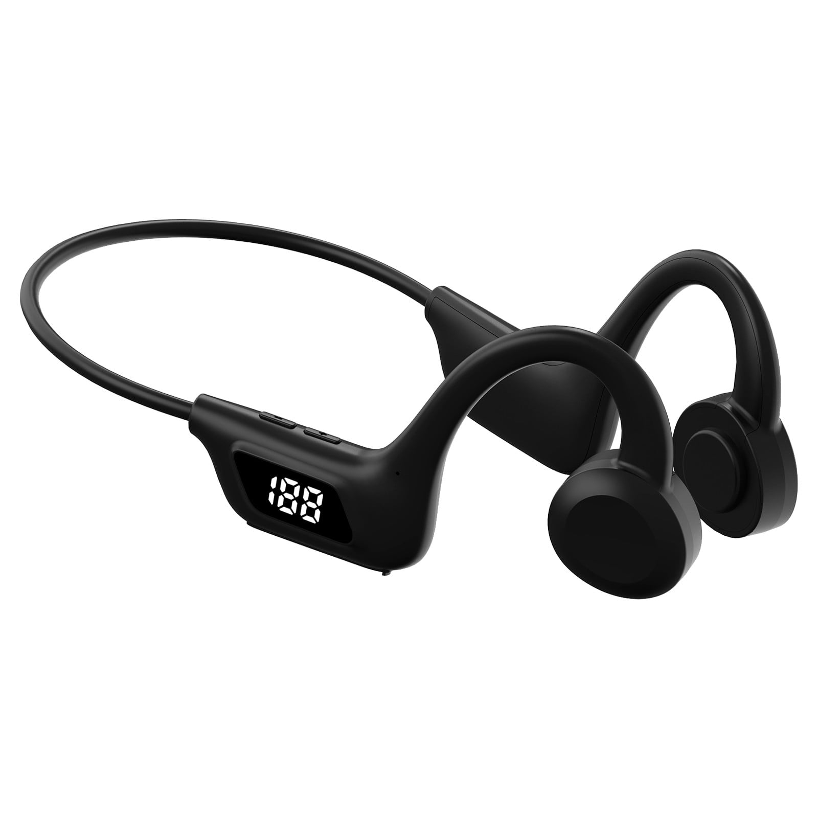 WIQUOKETT Bone Conduction Digital Display Wireless Bluetooth 5.0 Sports ...