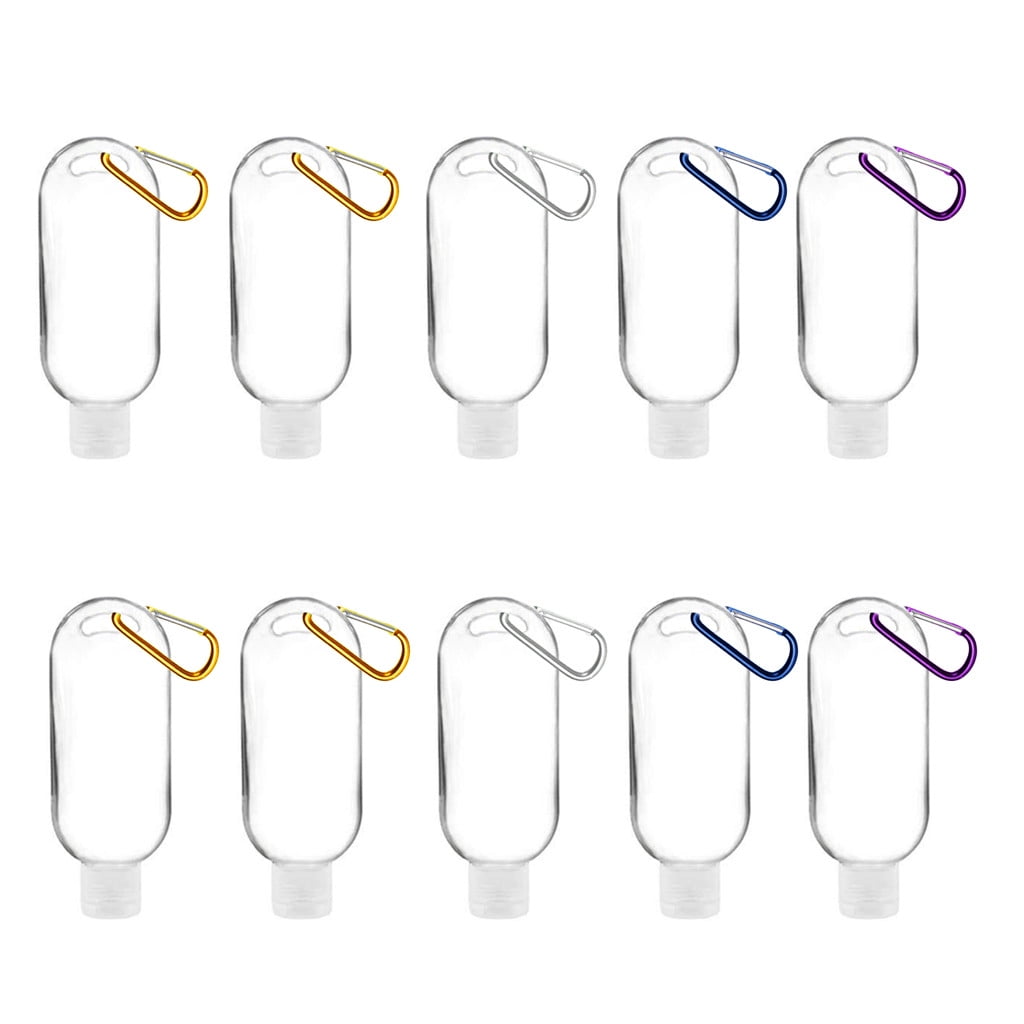 WIQUOKETT Travel Clear Keychain Bottles Leakproof Empty Containers Flip ...