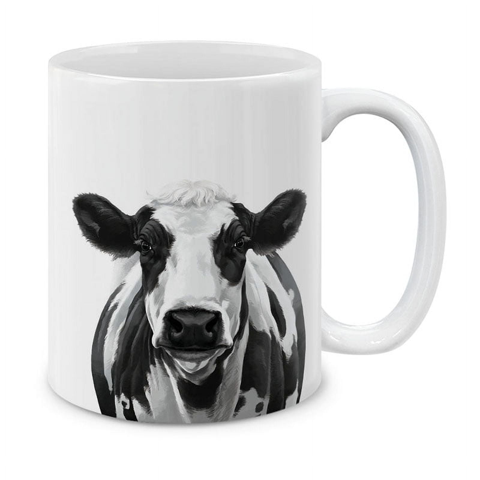 MUGBREW 11 Oz Ceramic Mug, Black Spot Cow Design, Dishwasher ...