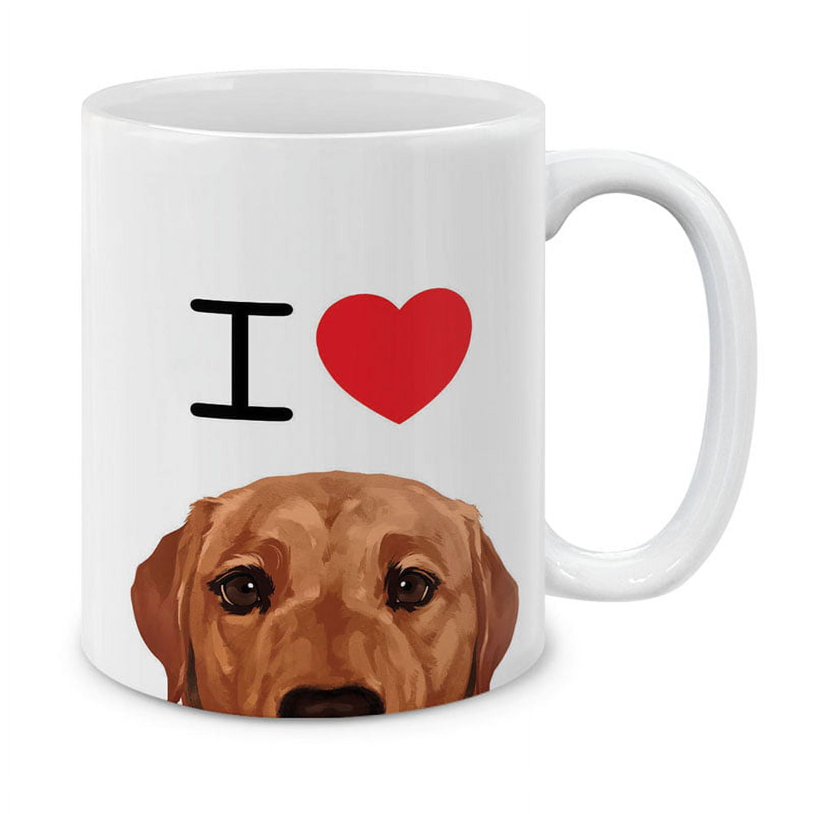 WIRESTER 11 Oz Ceramic Tea Cup Coffee Mug, I Love Fox Red Labrador ...
