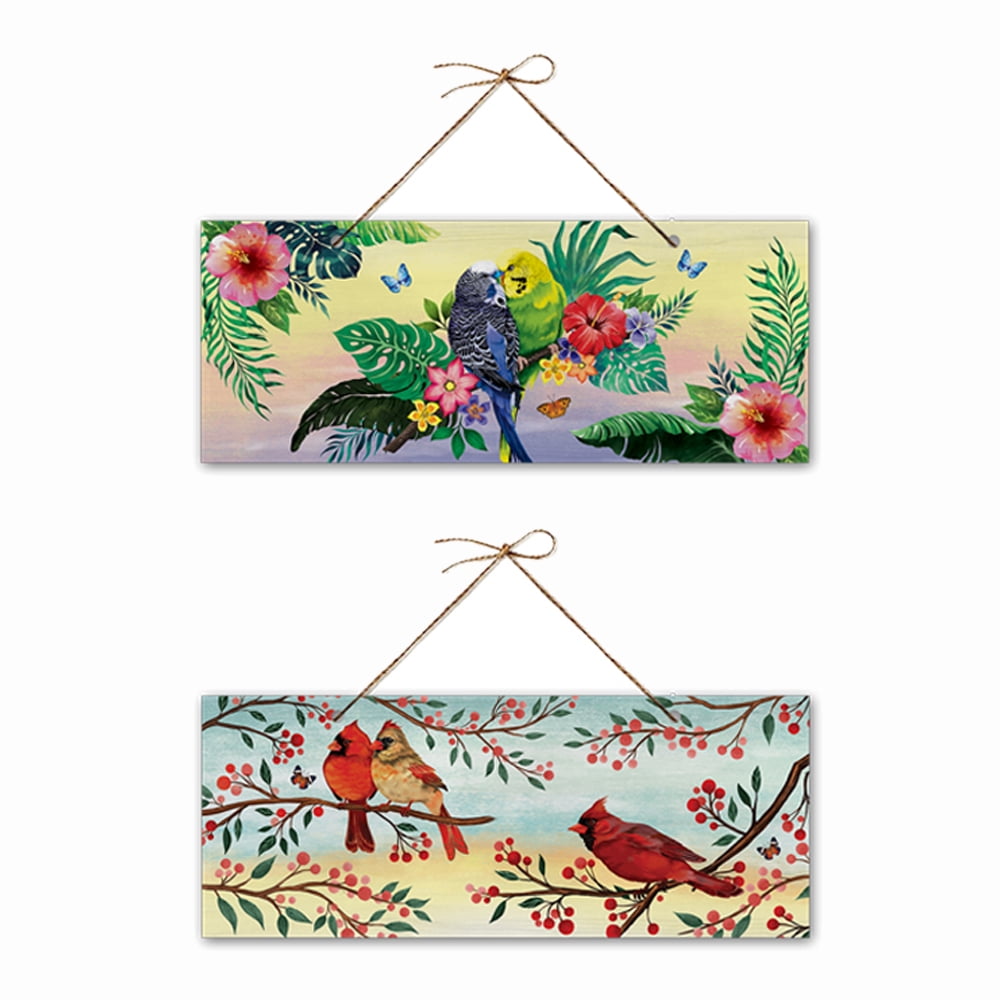 WIRESTER (2 Pack) Rectangle Wooden Hanging Sign Plaque with Rope For ...