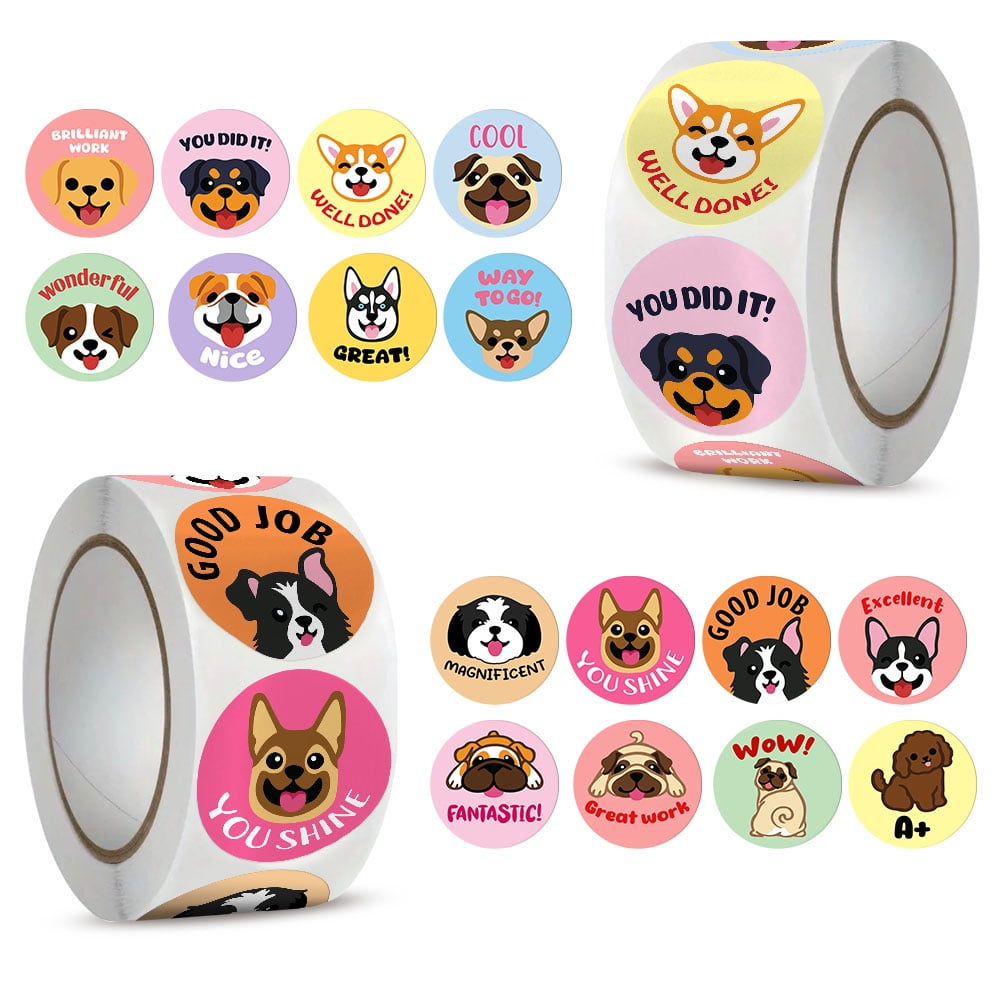 WIRESTER 2 Rolls Reward Stickers for Kids, 1 inch School Stickers ...