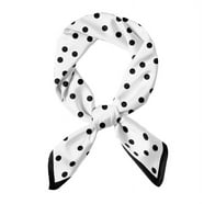 Elerevyo Women Polka Dots 35"x35" Large Square Scarf Satin Silk Like ...